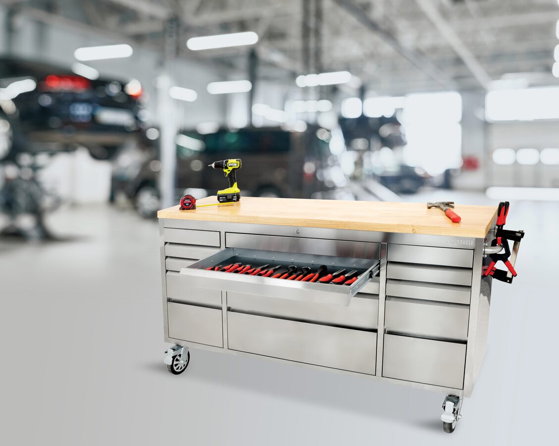 Werkstattwagen + Werkbank Edelstahl | PINNACLE | ZGONC