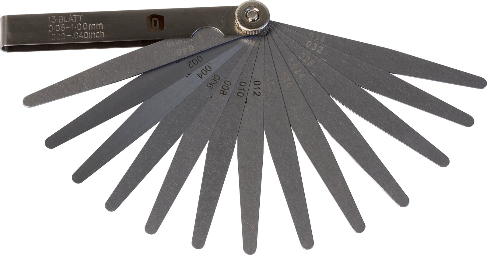 Fühlerlehre poliert, 13 Blatt, 100 mm | DÖNGES | ZGONC