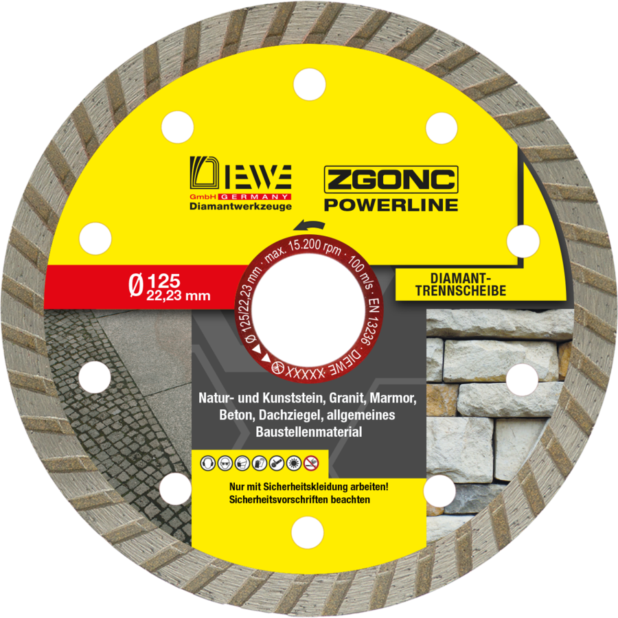 Diamanttrennscheibe POWERLINE Stein 125 | Zgonc | ZGONC