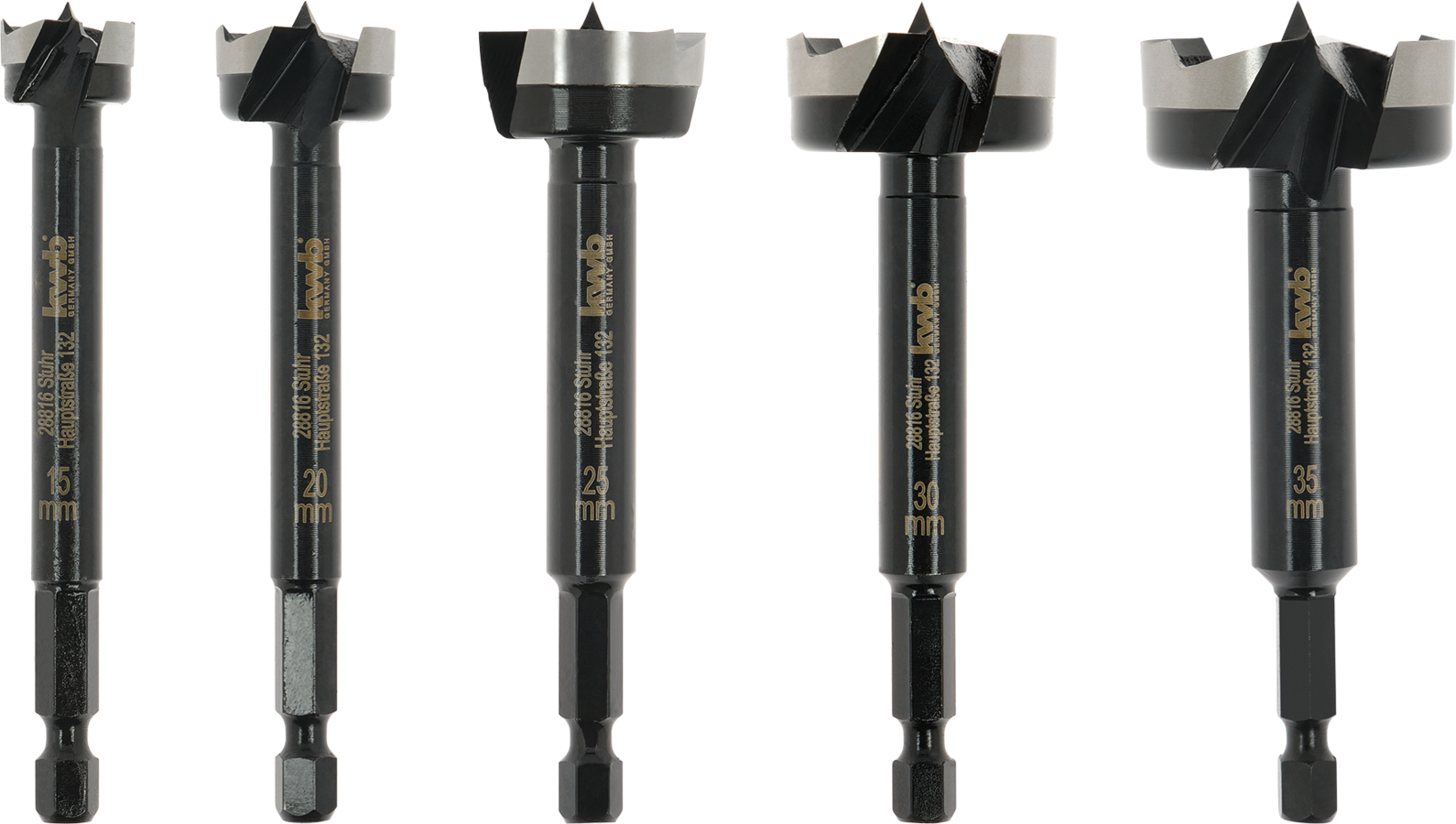 Forstnerbohrer-Set mit 1/4" E 6.3 Schaft, 5-tlg. | KWB